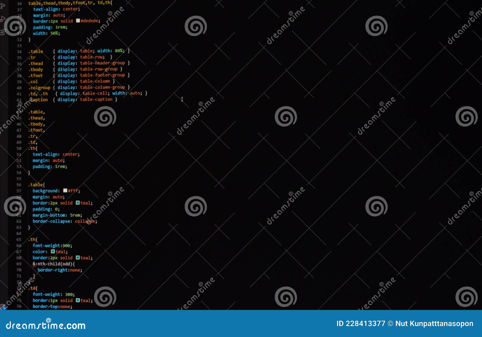 Developer Software Source Code on Monitor Screen. Writing Script of Software Developer. Program ...
