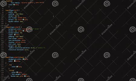 Developer Software Source Code on Monitor Screen. Writing Script of ...
