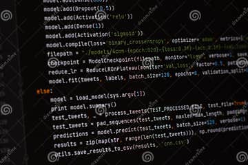 Developer Software Source Code on Monitor Screen. Writing Script of Software Developer. Program ...