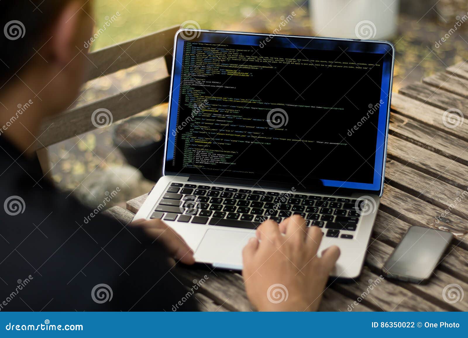 Developer Team Working Laptop Computer Mobile Application Softw Stock ...