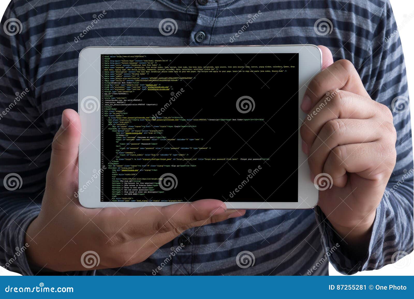 Developer Team Working Laptop Computer Mobile Application Softw Stock ...