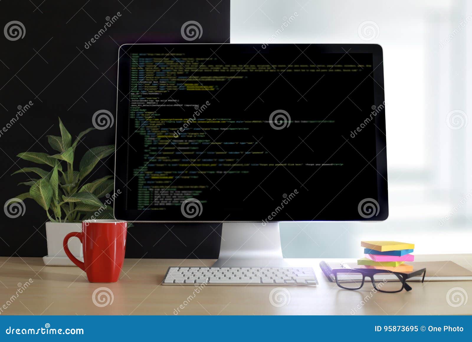 Developer Team Working Laptop Computer Mobile Application Softwareand ...