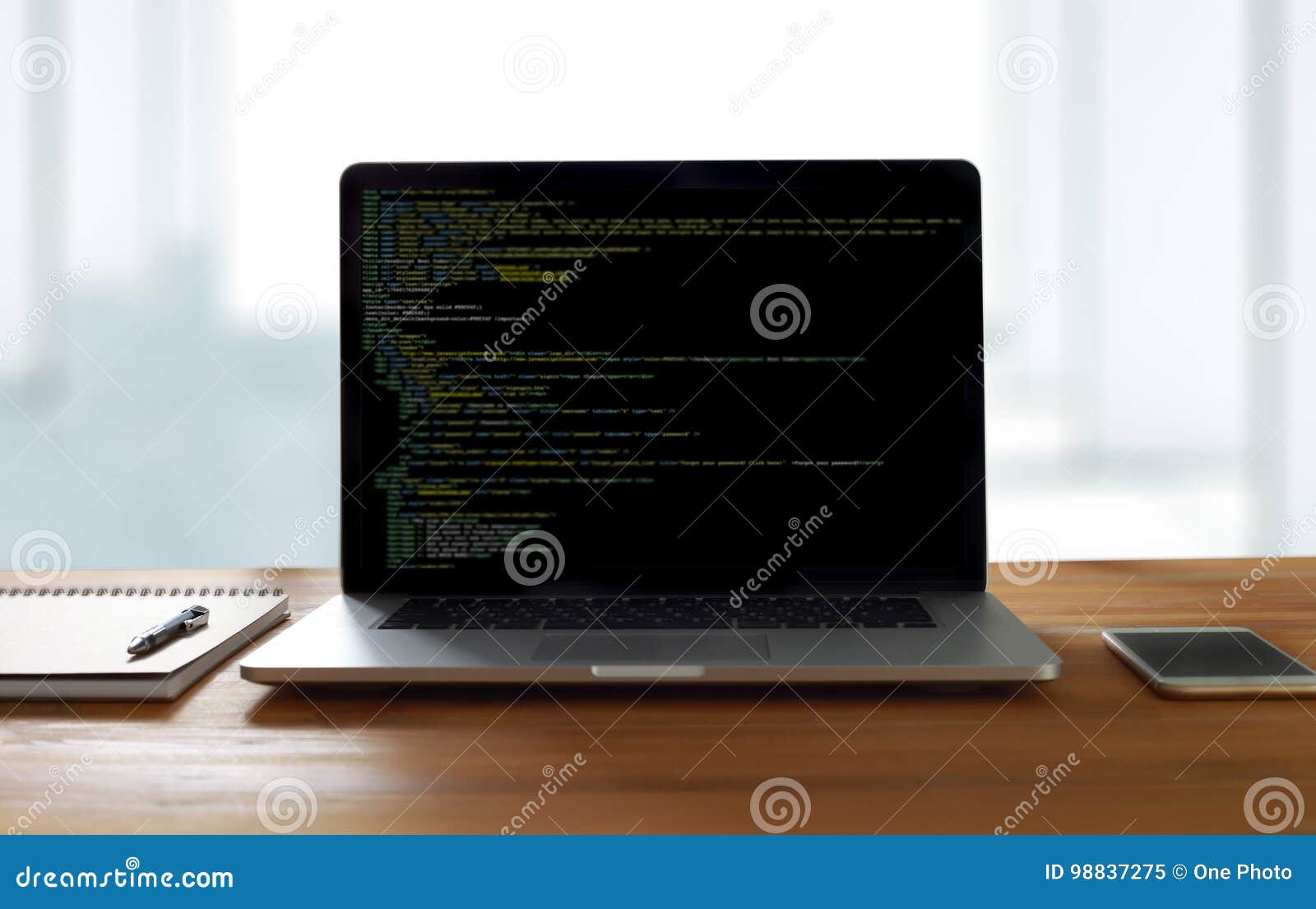 Developer Team Working Laptop Computer Mobile Application Softwa Stock ...