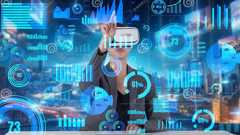 It Developer Typing Computer Code for Analyzing Intelligent by VR. Contraption. Stock Photo ...