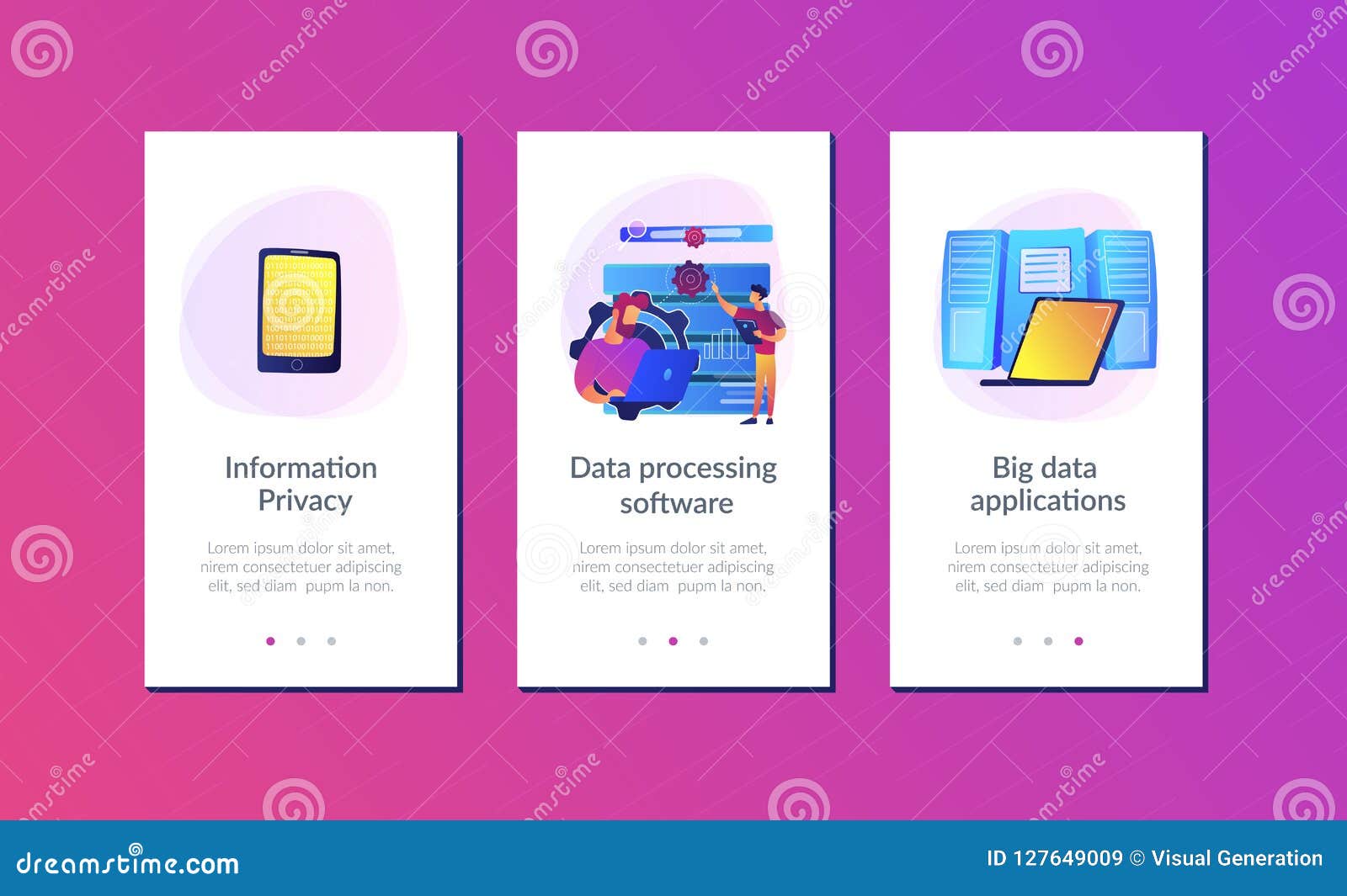 Big Data Applications App Interface Template. Stock Vector - Illustration of coherent, arrow ...