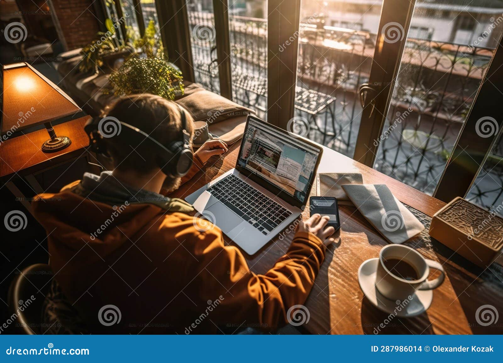 It Developer Using Laptop To Write Code and Working Remote Stock ...
