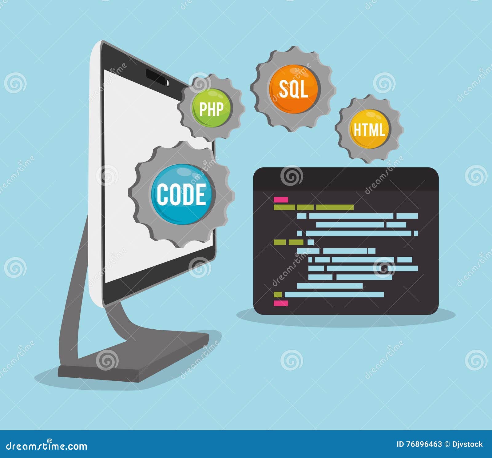 Developer Web Responsive Design Stock Vector - Illustration of ...
