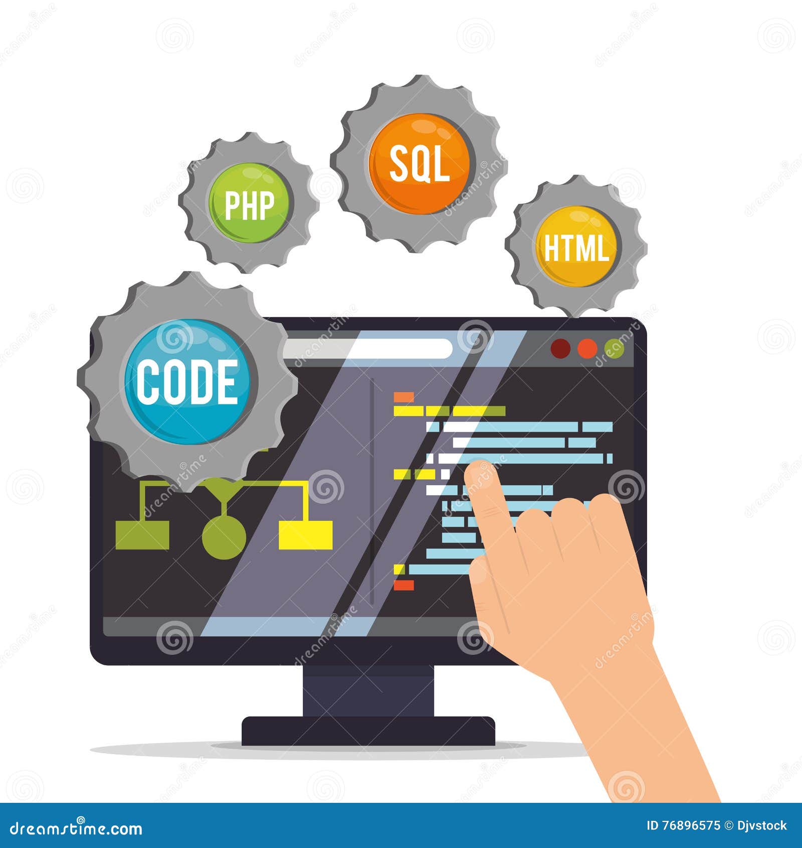 Developer Web Responsive Design Stock Vector - Illustration of ...