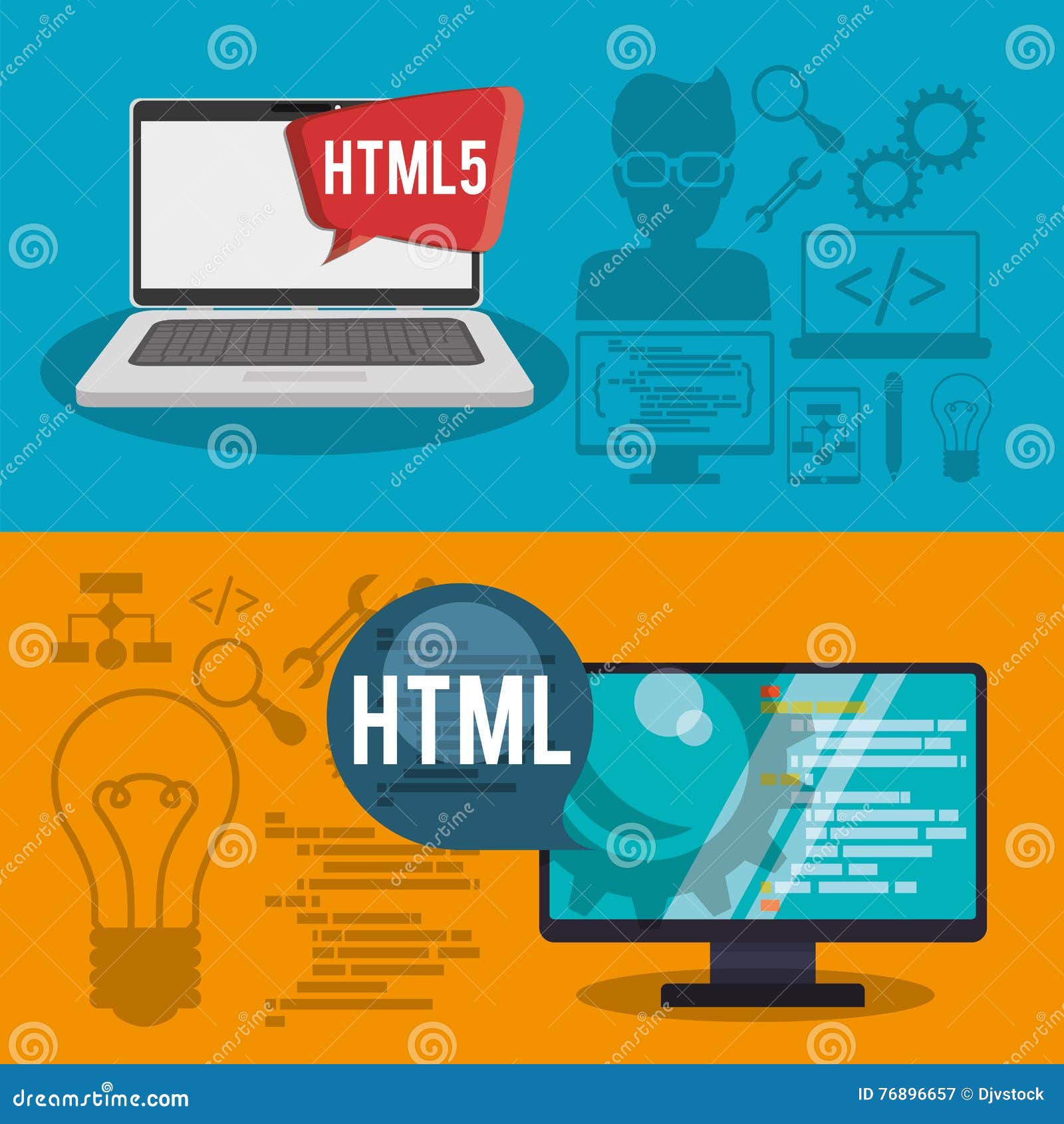 Developer Web Responsive Design Stock Vector - Illustration of sign ...