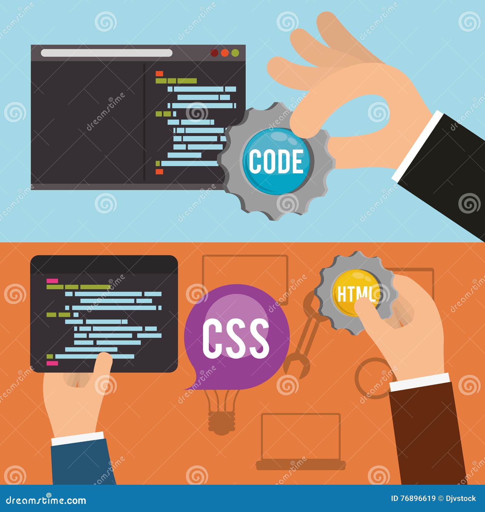 Developer Web Responsive Design Stock Vector - Illustration of ...