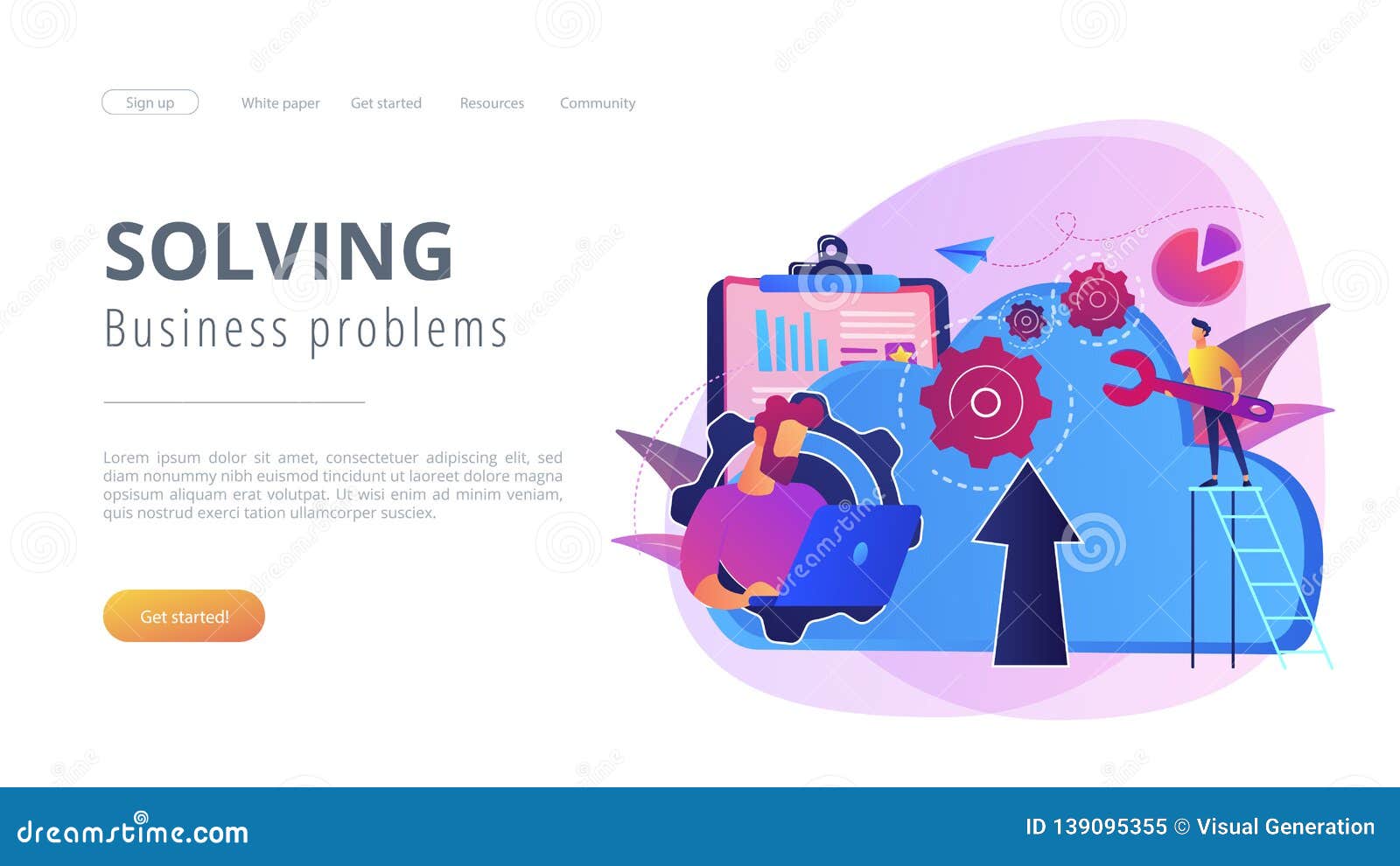 Cloud Engineeringconcept Landing Page. Stock Vector - Illustration of information, landing ...