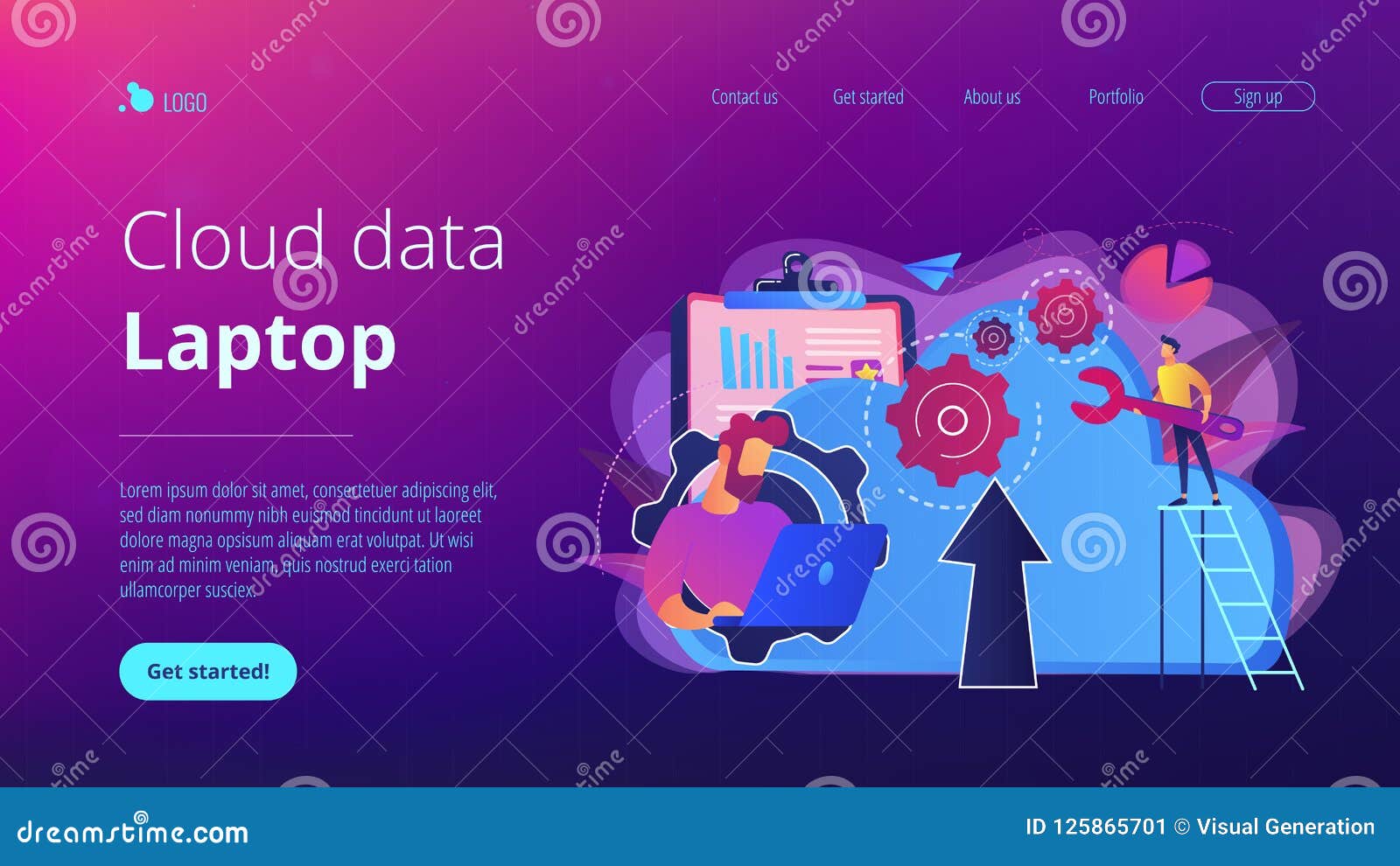 Cloud Engineering Concept Vector Illustration. Stock Vector - Illustration of coherent, desktop ...