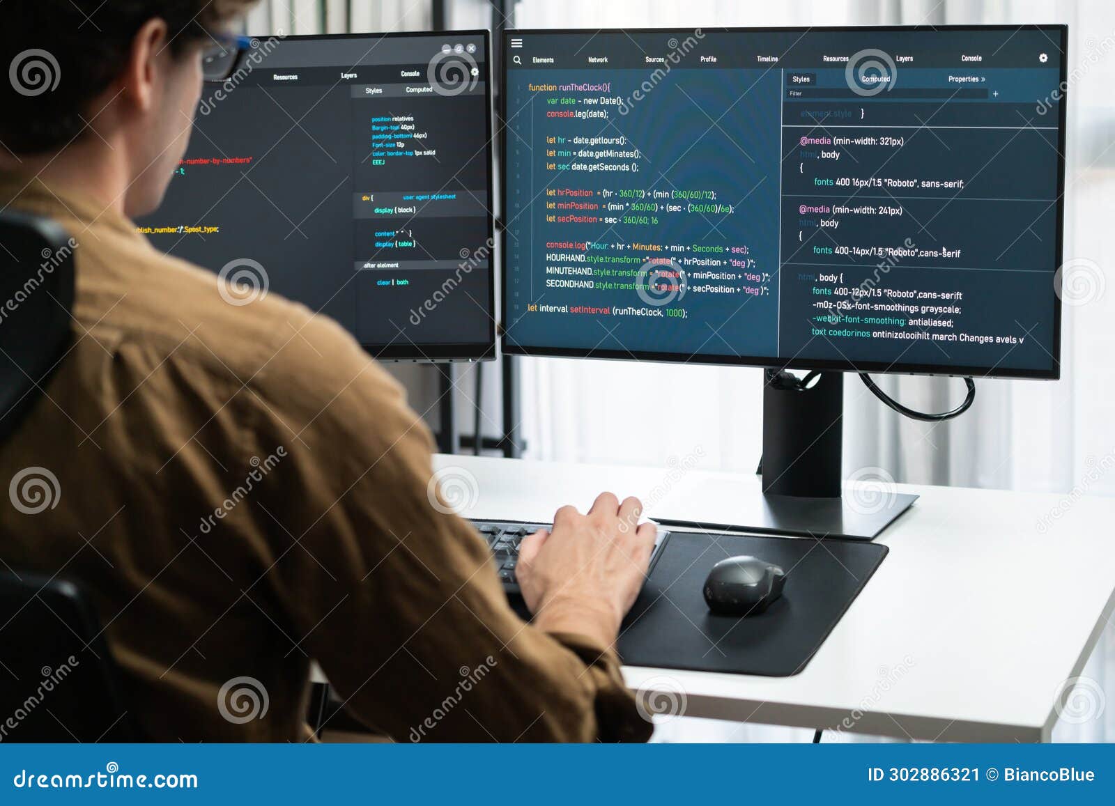 It Developer Working Online Software Development Coding on Pc Screens ... It Developer Working Online Software Development Coding on Pc Screens ...