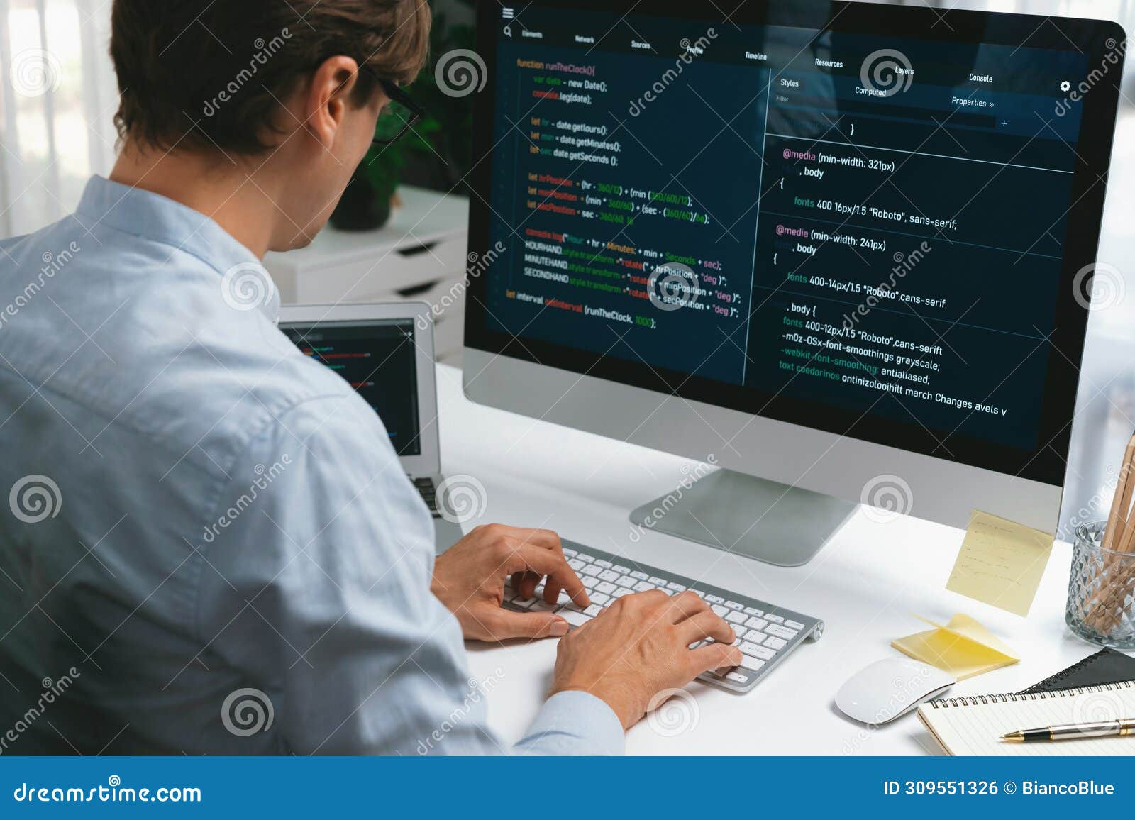 It Developer Working Online Software Development on Pc and Laptop ...