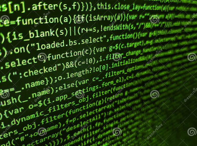 Developer Working on Program Codes. Computer Program Preview. Data ...