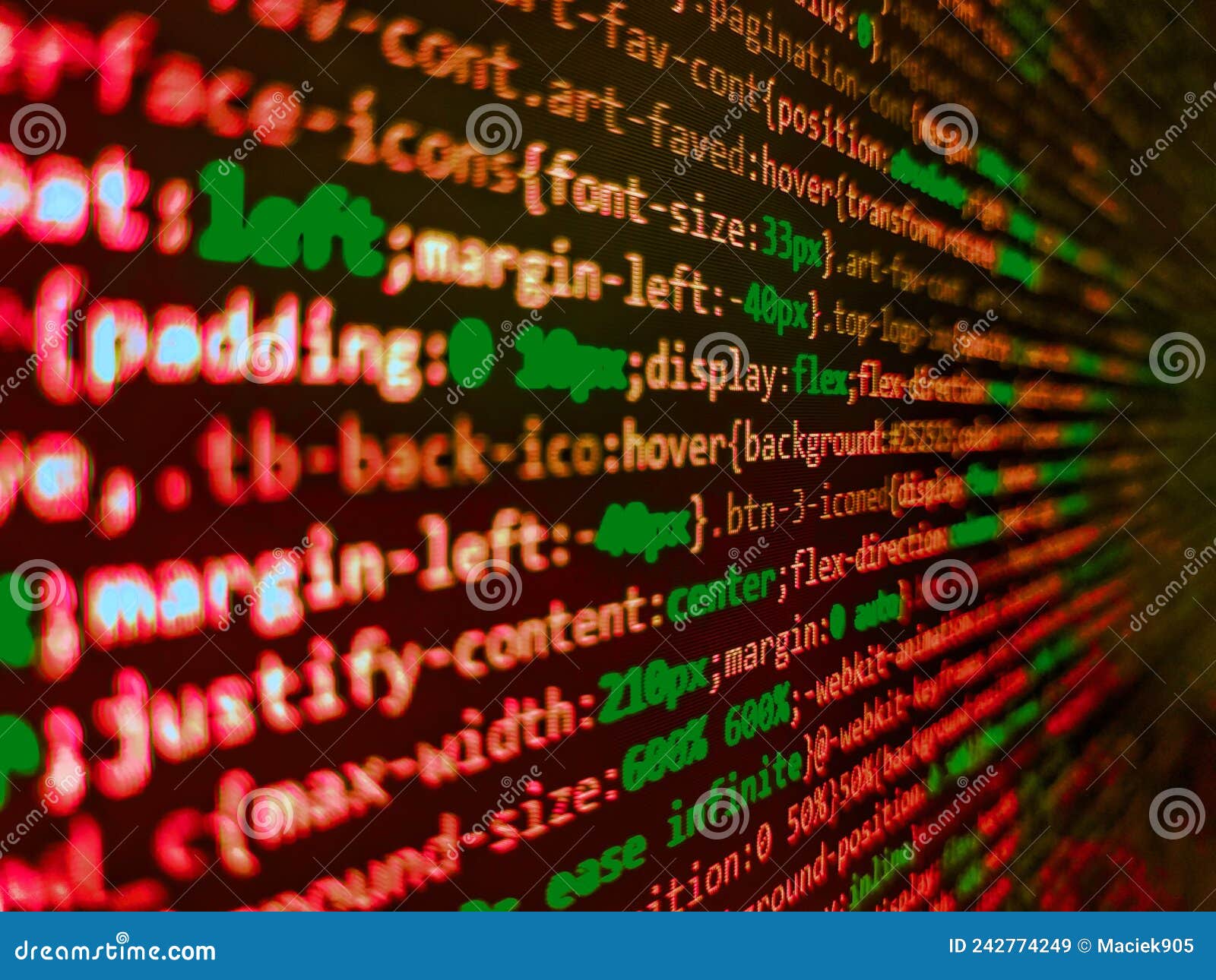 Developer Working on Program Codes in Office. Background of Software ...