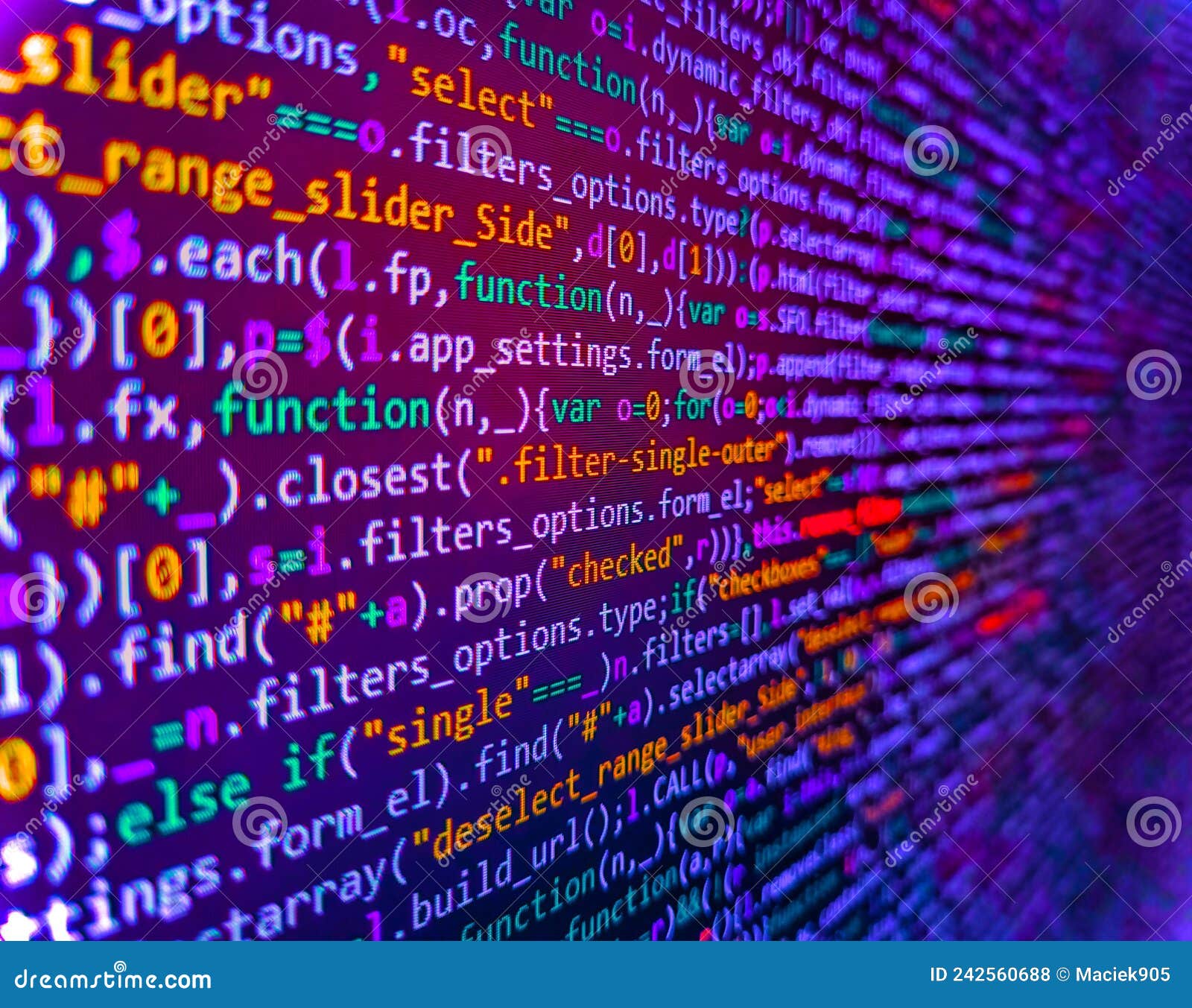 Developer Working on Program Codes in Office. Database Bits Access Stream Visualisation ...