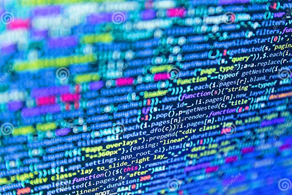 Developer Working on Software Codes in Office. Computer Science Lesson ...