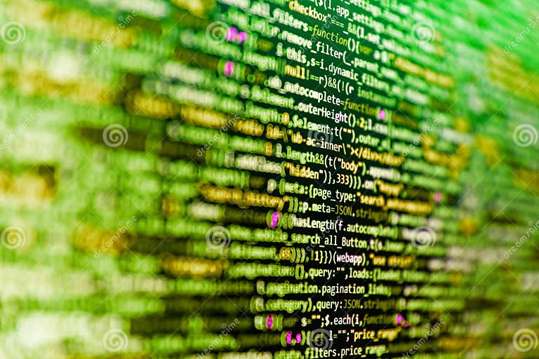 Developer Working On Software Codes In Office Computer Script Coding Source Code On Desktop
