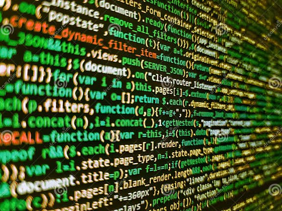 Developer Working on Software Codes in Office. Programming Code ...