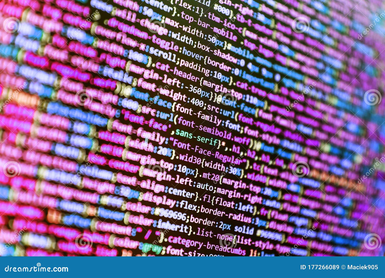 Developer Working On Source Codes On Computer At Office Data Encryption Security Code On A