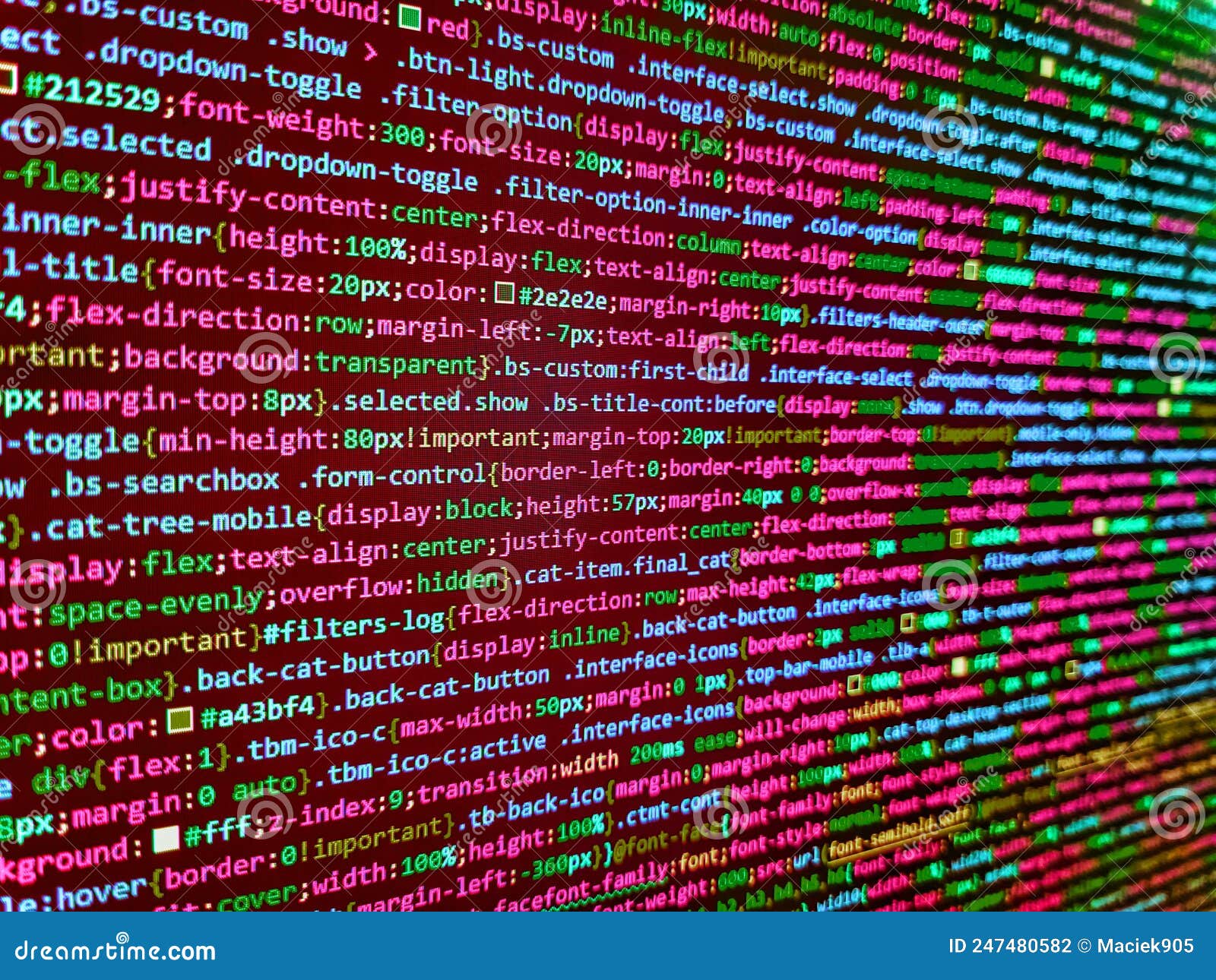 Developer Working on Source Codes on Computer at Office. Modern Tech ...
