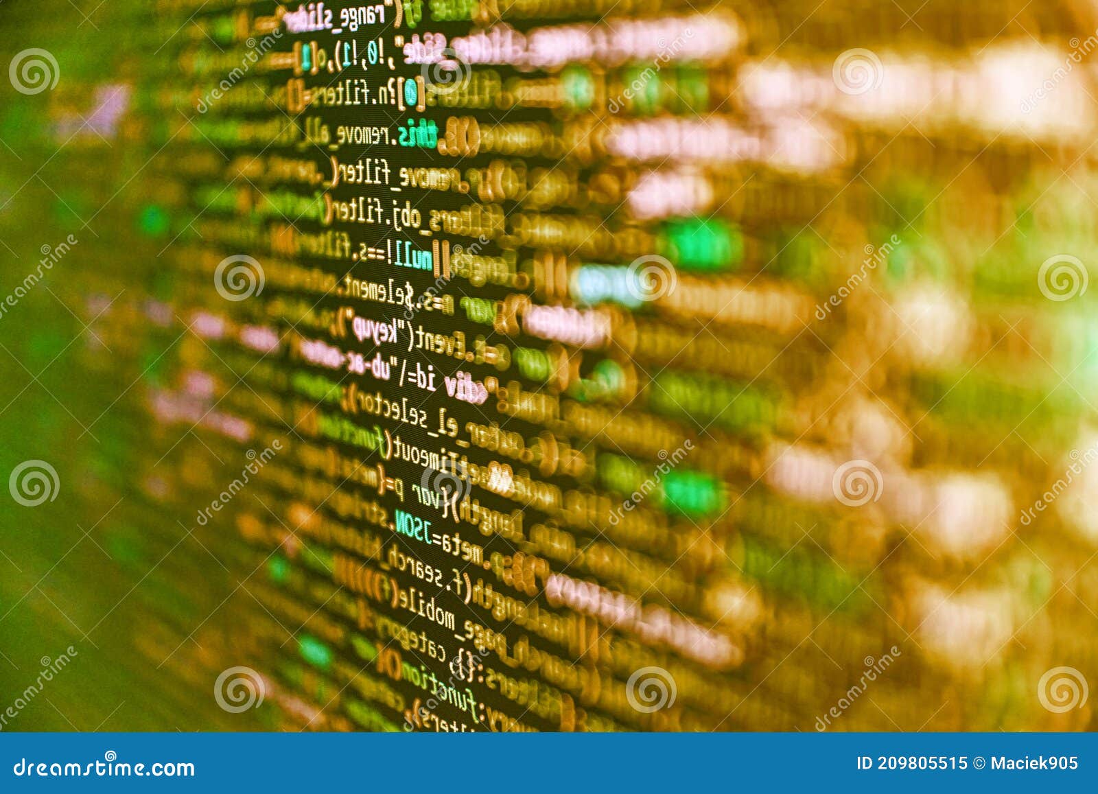 Developer Working on Source Codes on Computer at Office. Screen of Web ...