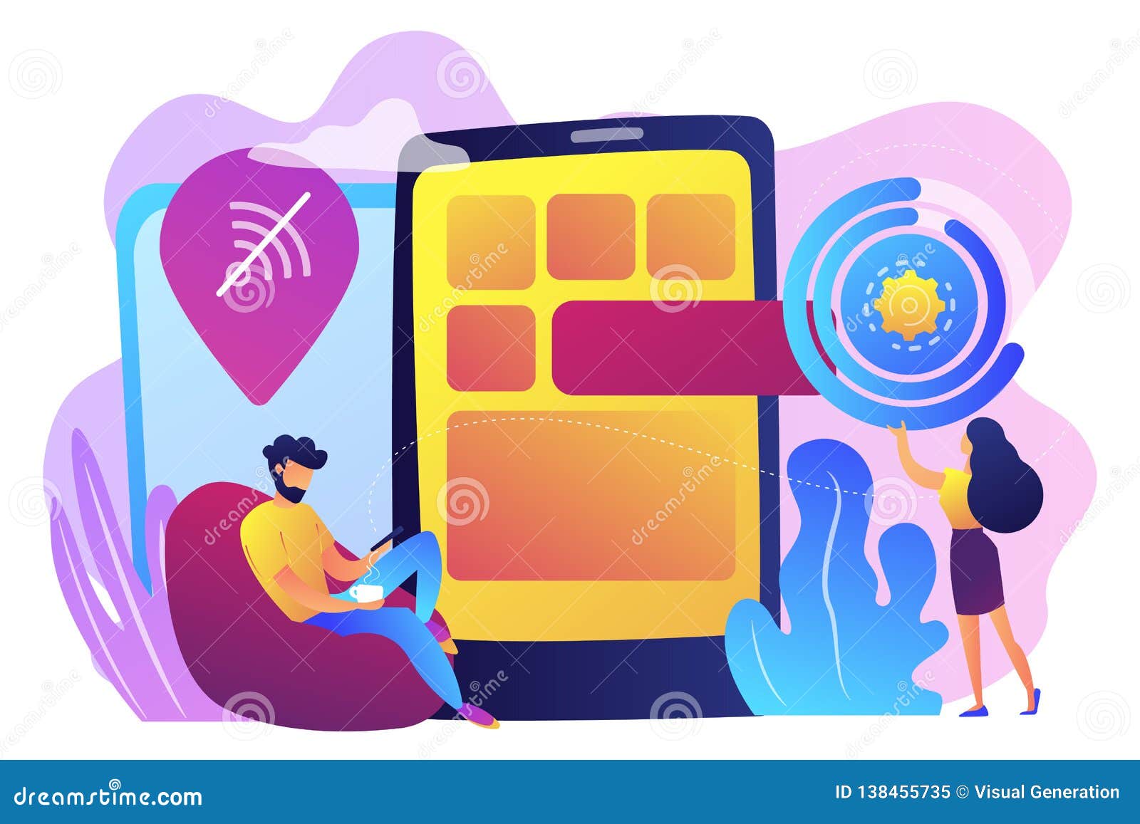 Progressive Web App Concept Vector Illustration. Stock Vector ...