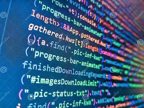 Developer Working on Web Sites Codes in Office. Business Corporate Word ...