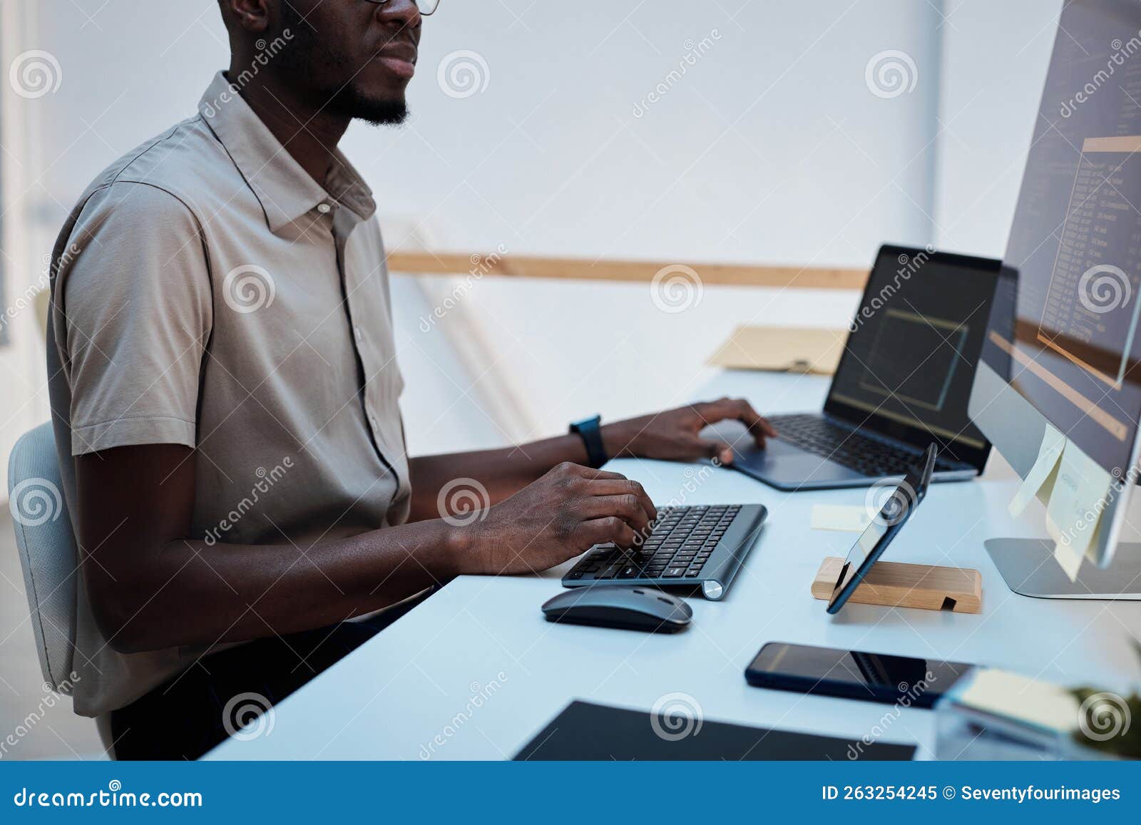 Developer Writing Programming Code Stock Image - Image of software, occupation: 263254245