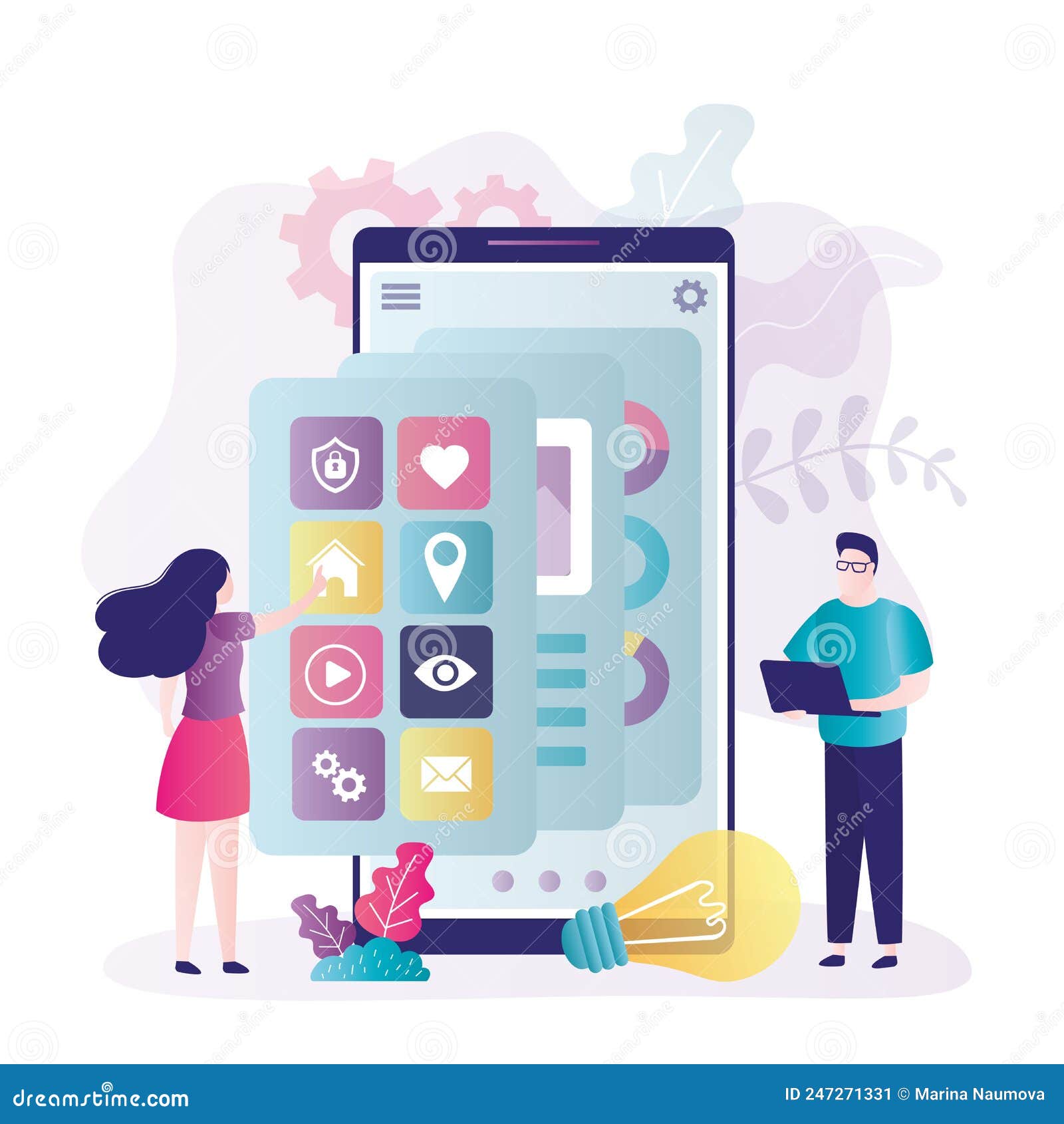 Developers Creates Custom Designs for Mobile App. People Customize Menu ...