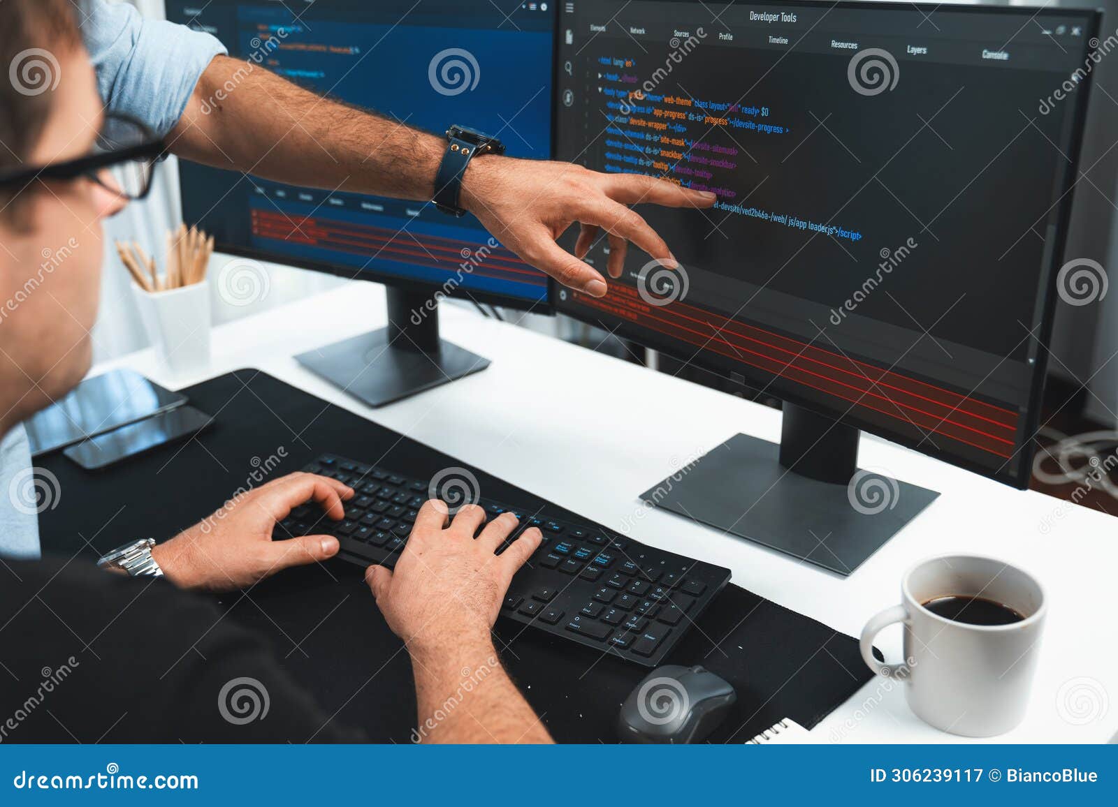 It Developers Creating Online Software Development Information. Sellable. Stock Image - Image of ...