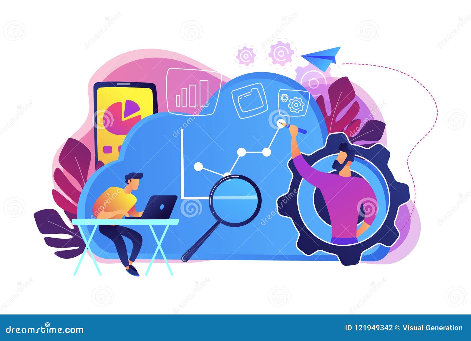Developers Drawing Chart, Monitoring Applications. Computing Resourses ...