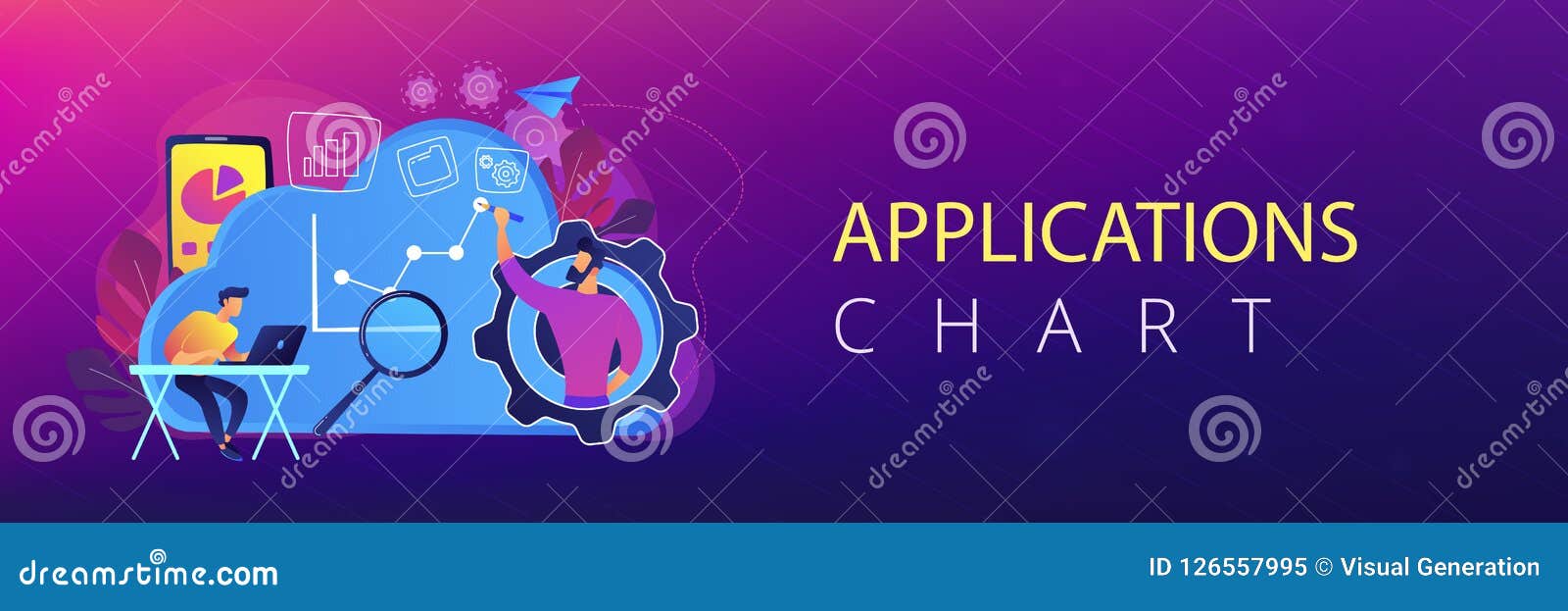 Developers Drawing Chart, Monitoring Applications. Computing Resourses ...
