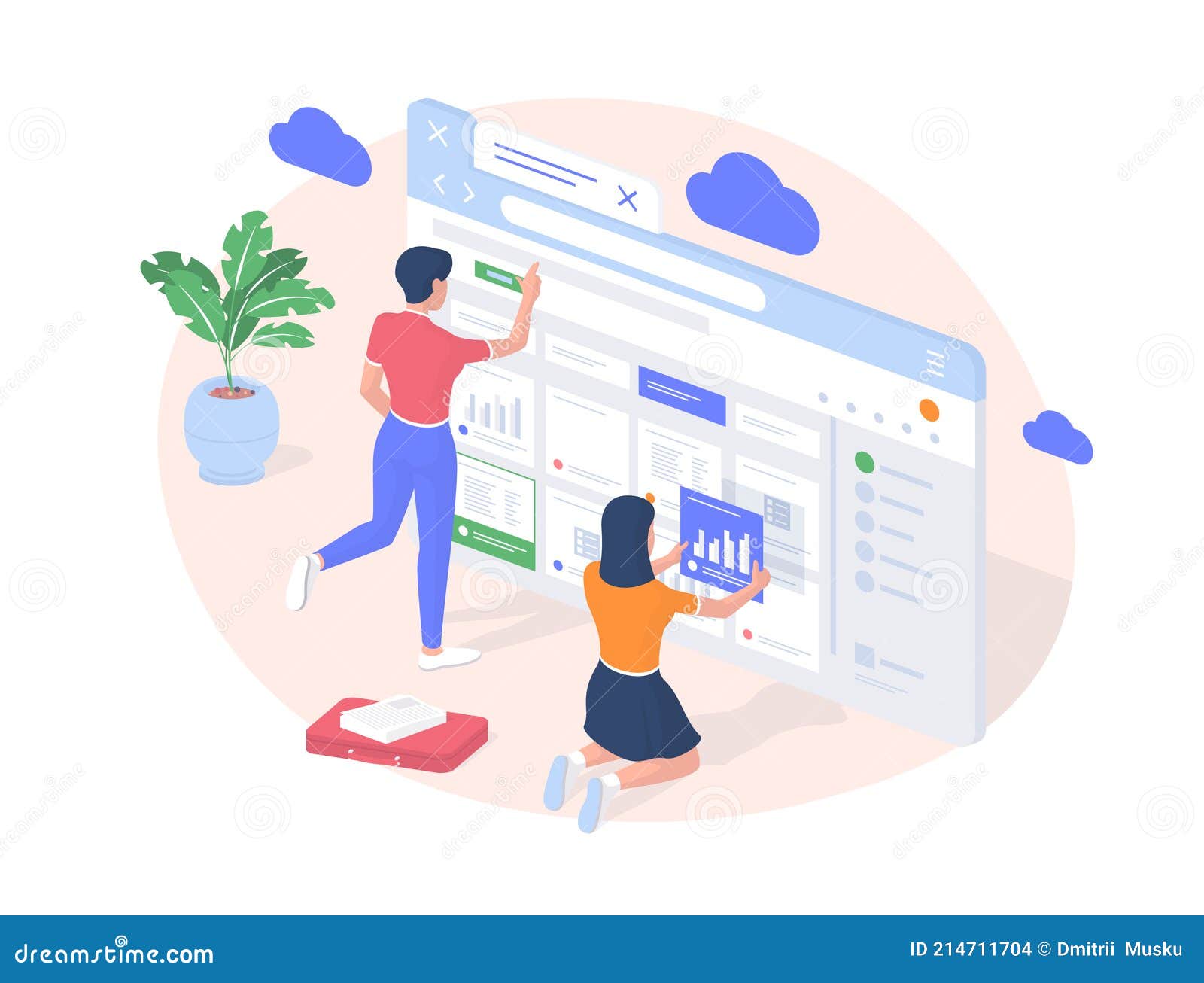 Characters Search Information In Internet Browser Landing Page Template ...