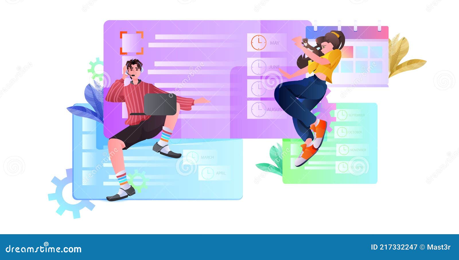 Developers Team Creating Website Ui Interface Time Management Web Application Development Stock