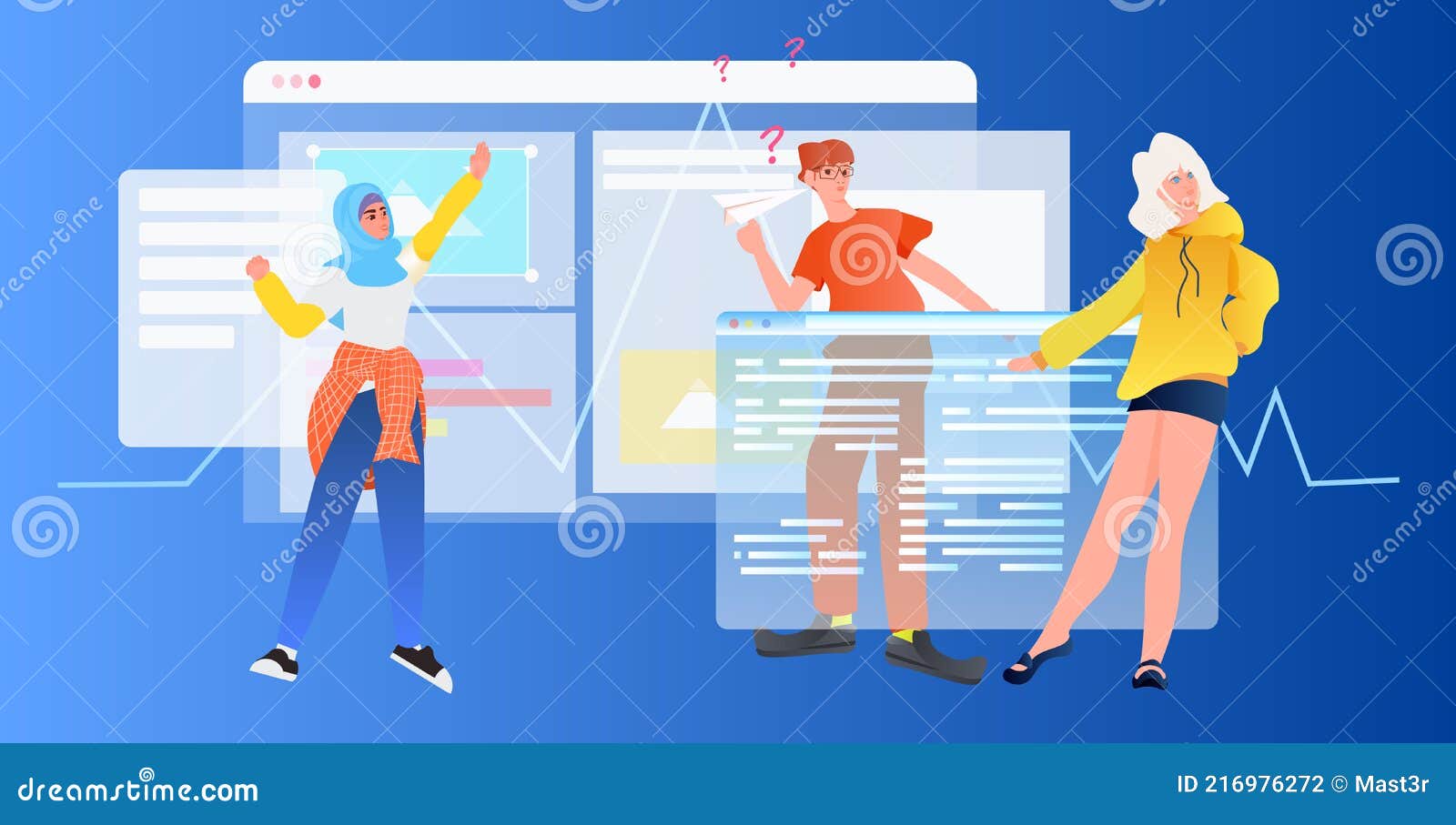 Developers Team Creating Website Ui Interface Web Application Development Program Software ...