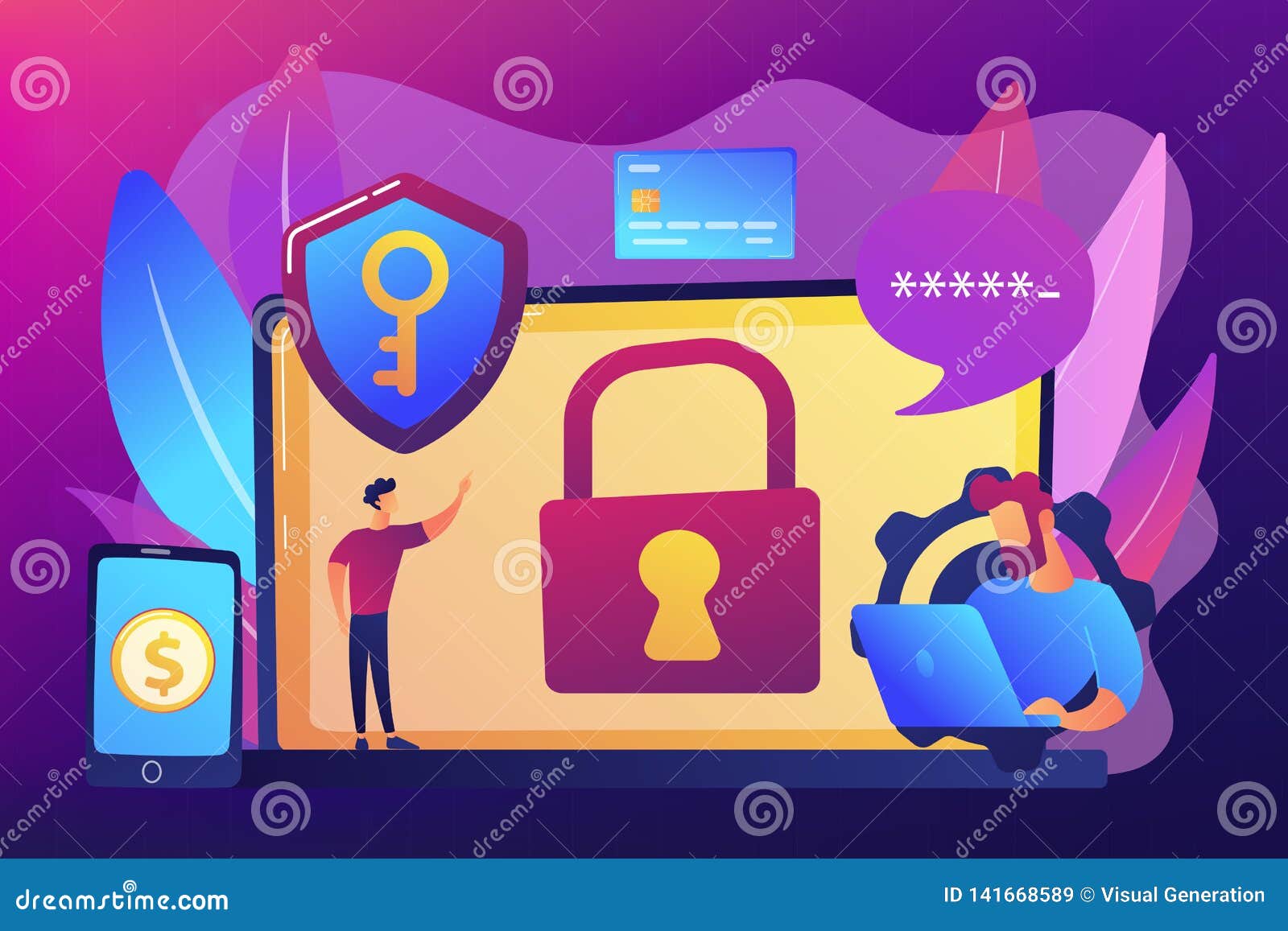Cyber Security Software Concept Vector Illustration. Stock Vector ...