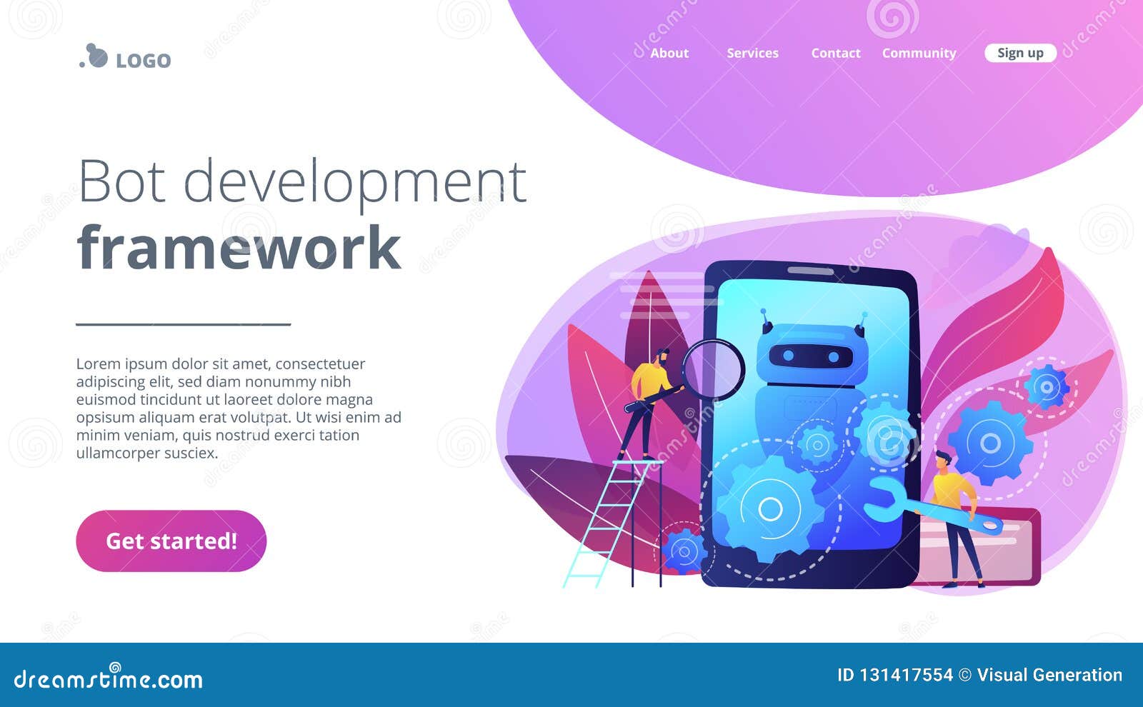 Chatbot App Developmentconcept Landing Page. Stock Vector - Illustration of page, assistance ...