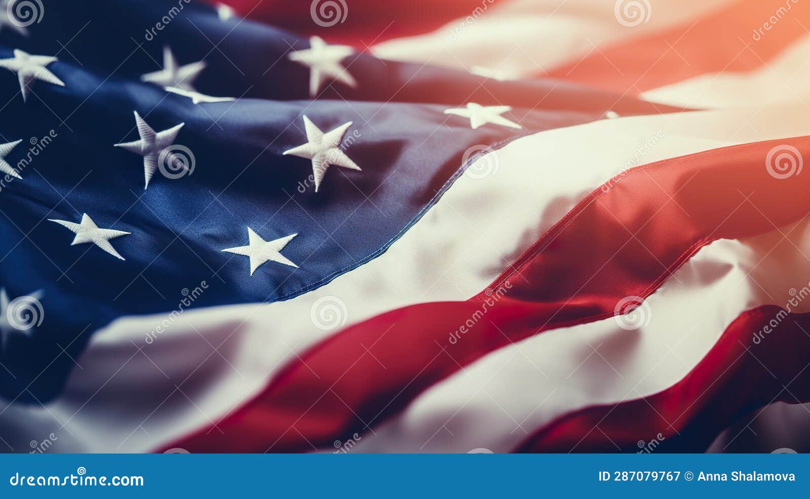 Developing American Flag in the Rays of the Sun Stock Image - Image of ...