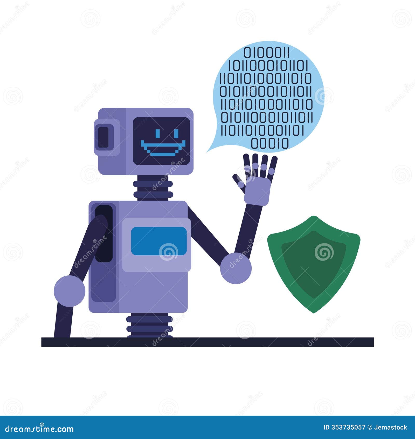 Developing Artificial Intelligence Robot Stock Illustration - Illustration of developing, binary ...