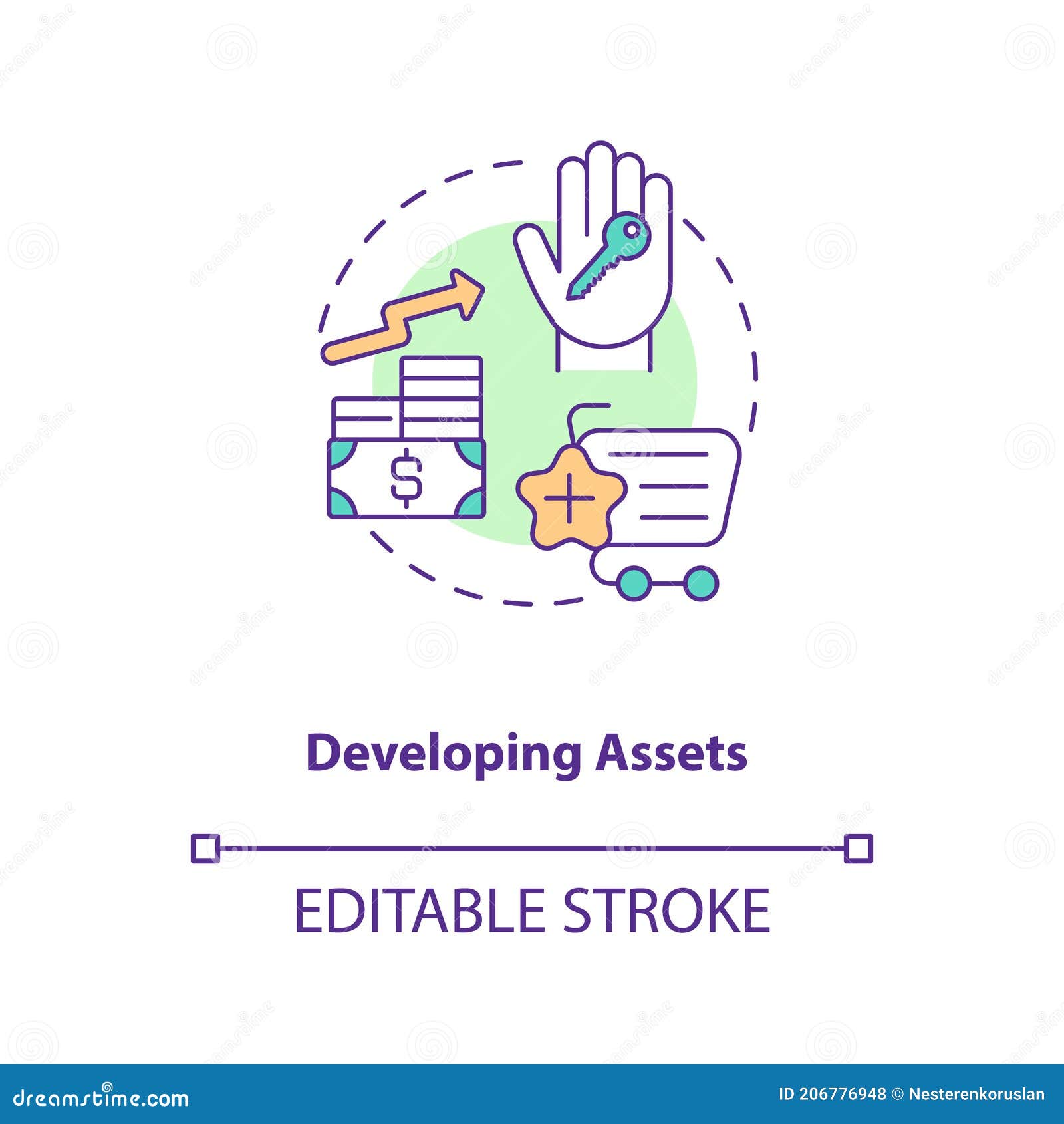 Developing Assets Concept Icon Stock Illustration - Illustration of ...
