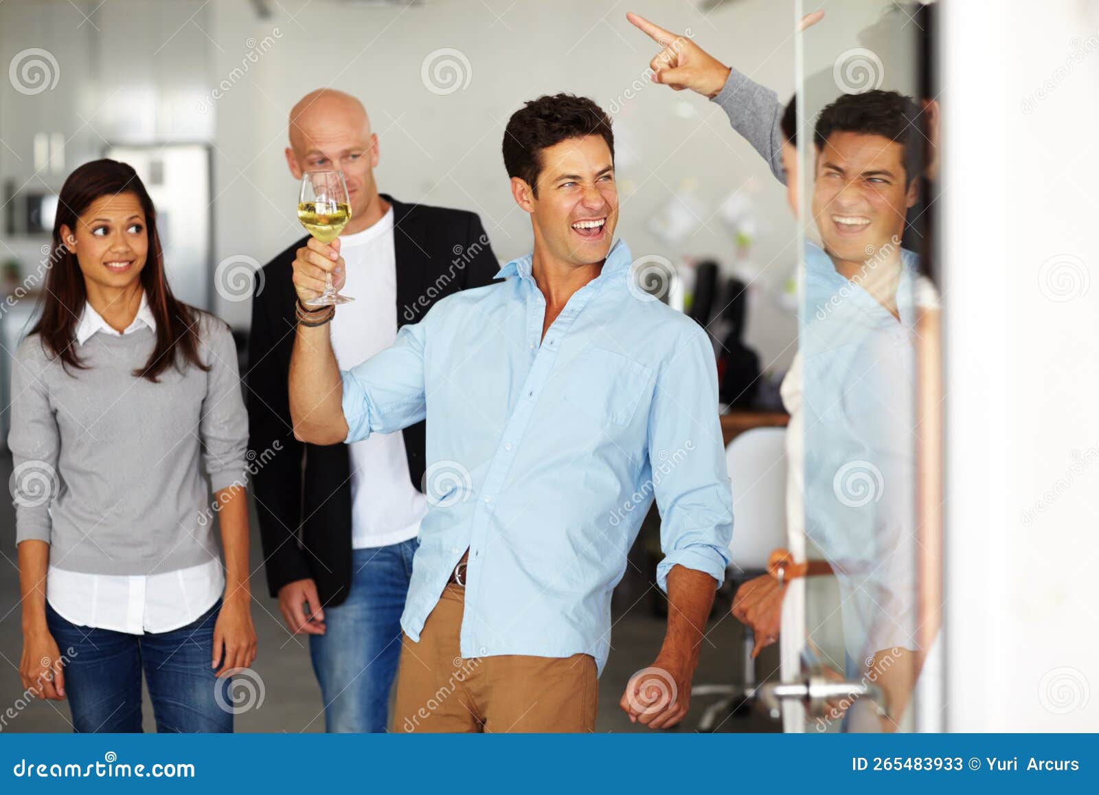 Developing a Bad Reputation in the Work Place. a Drunk Man with a Glass ...