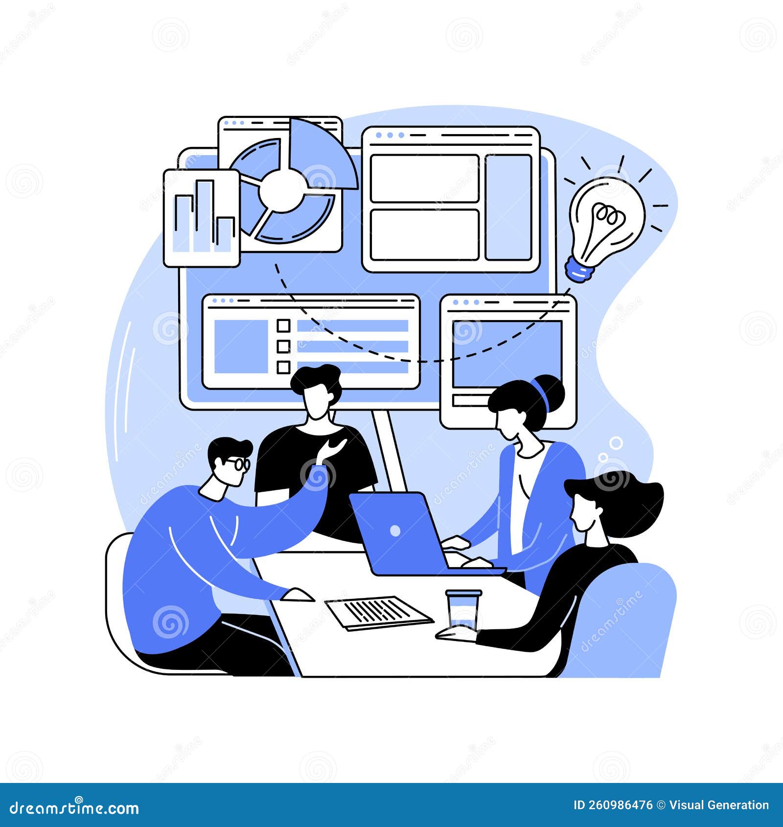 Developing a Business Plan Isolated Cartoon Vector Illustrations. Stock ...