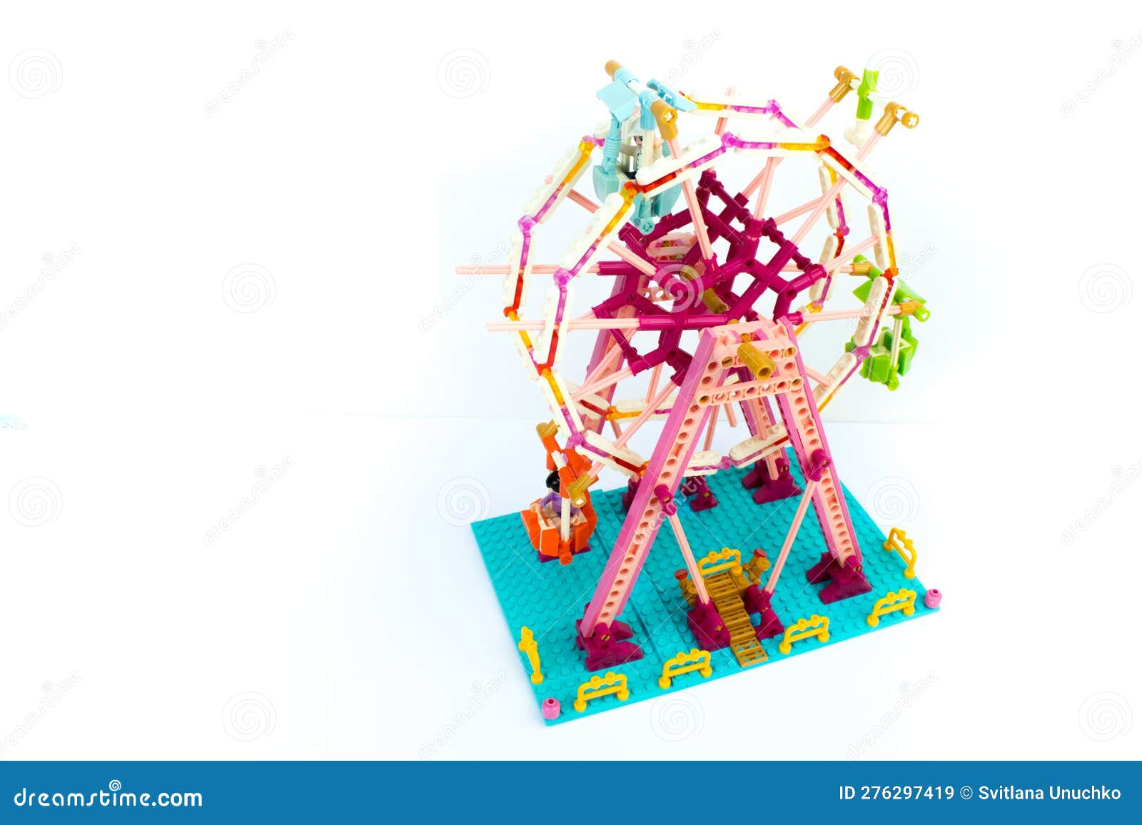 Developing Children S Designer. Ferris Wheel with Puppet Men. Isolated ...