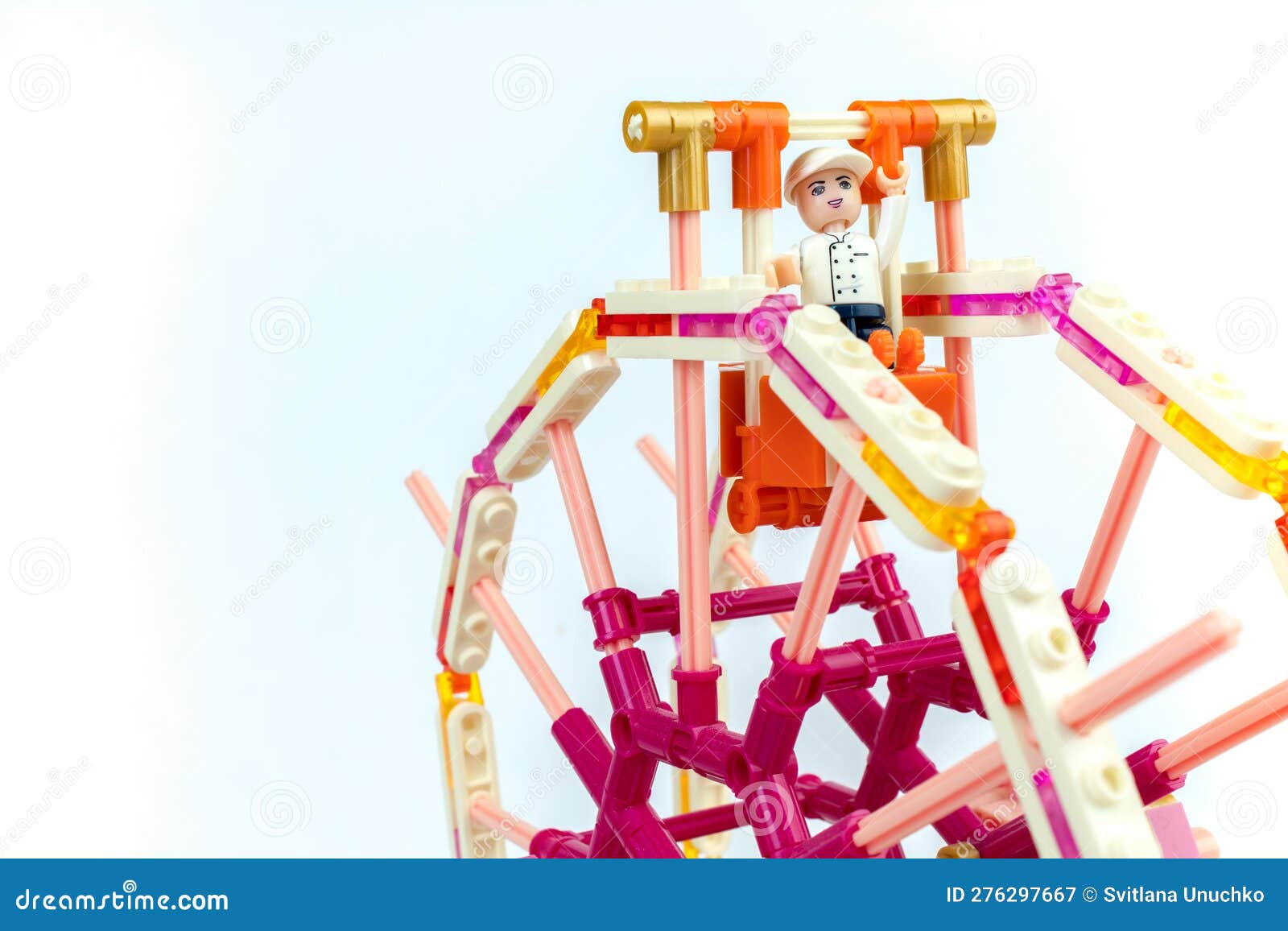 Developing Children S Designer. Ferris Wheel with Puppet Men. Isolated ...