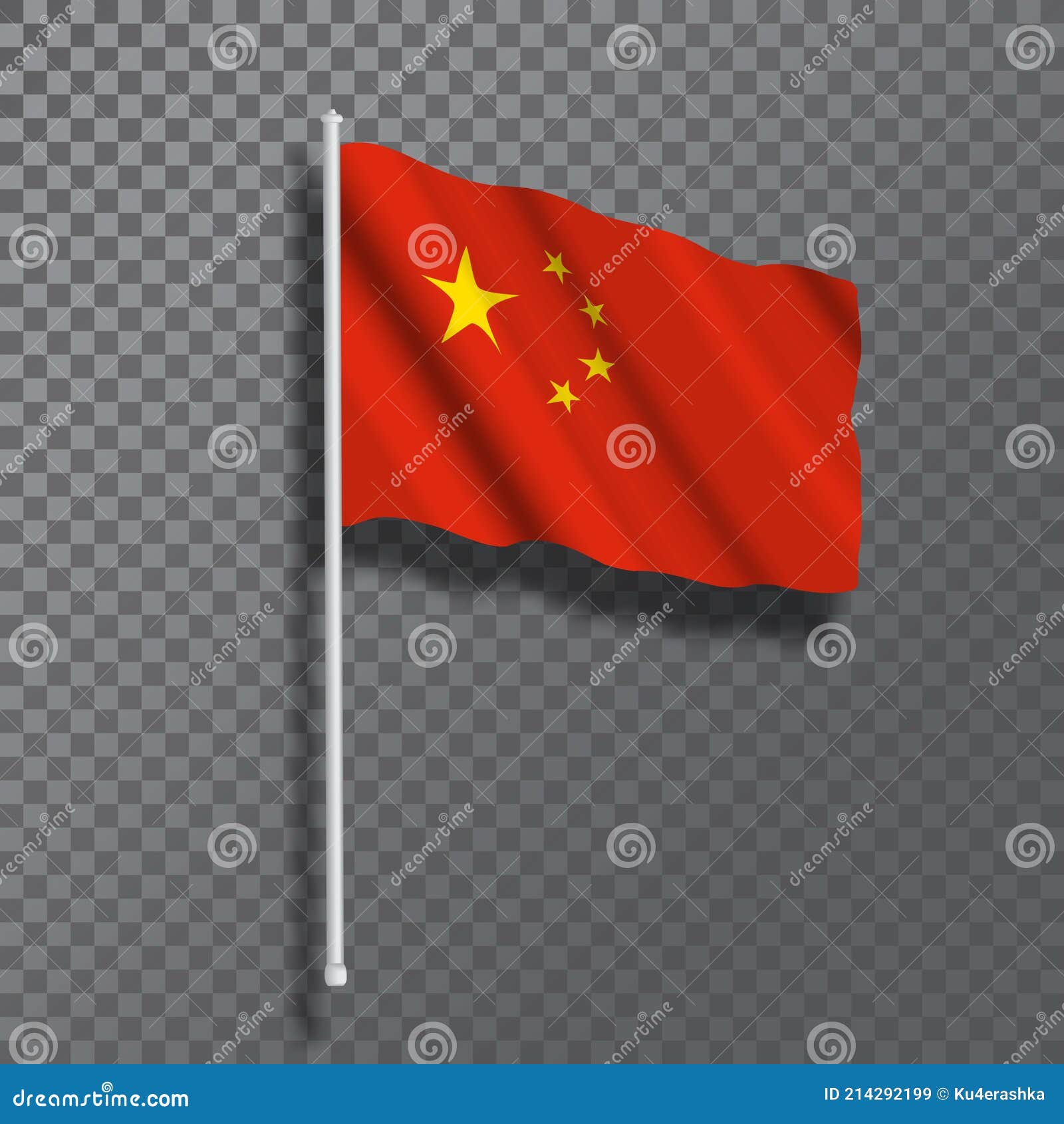 Developing China Flag On A Transparent Background. Vector ...