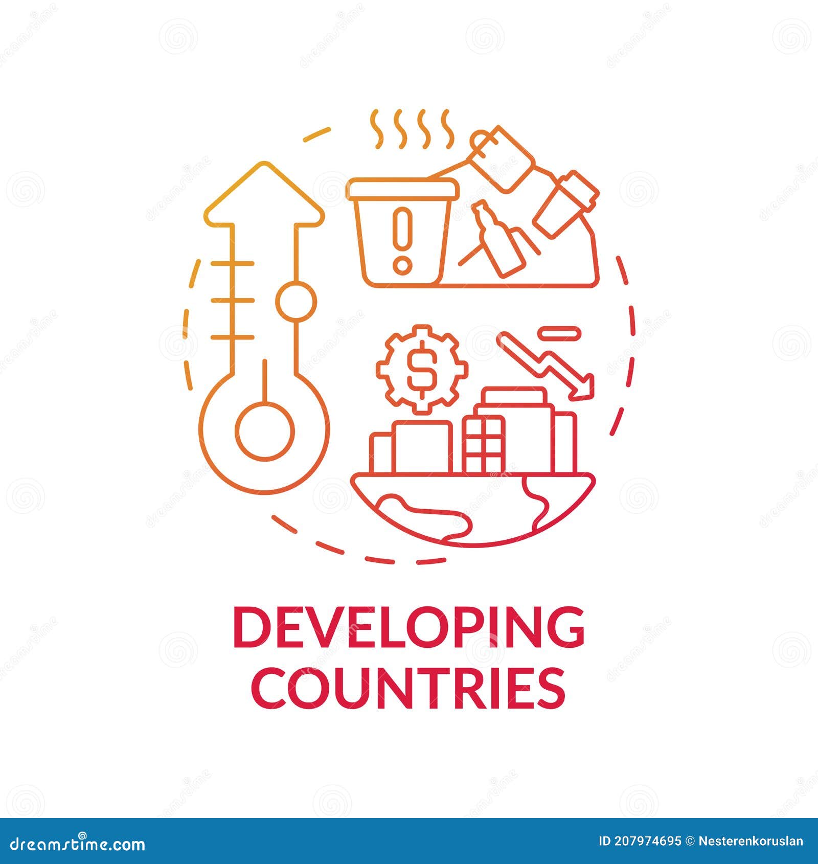 Developing Countries Concept Icon Stock Illustration - Illustration of ...
