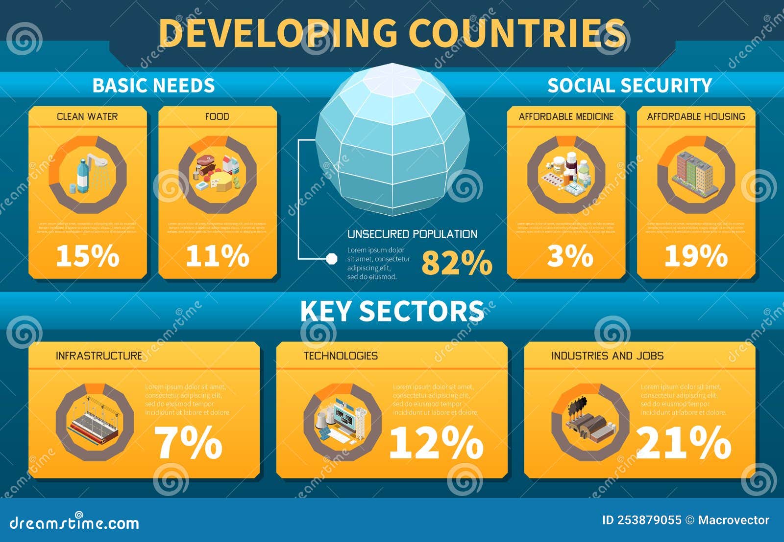 Citizens Infographics Chart Bars Design. Vector Illustration ...