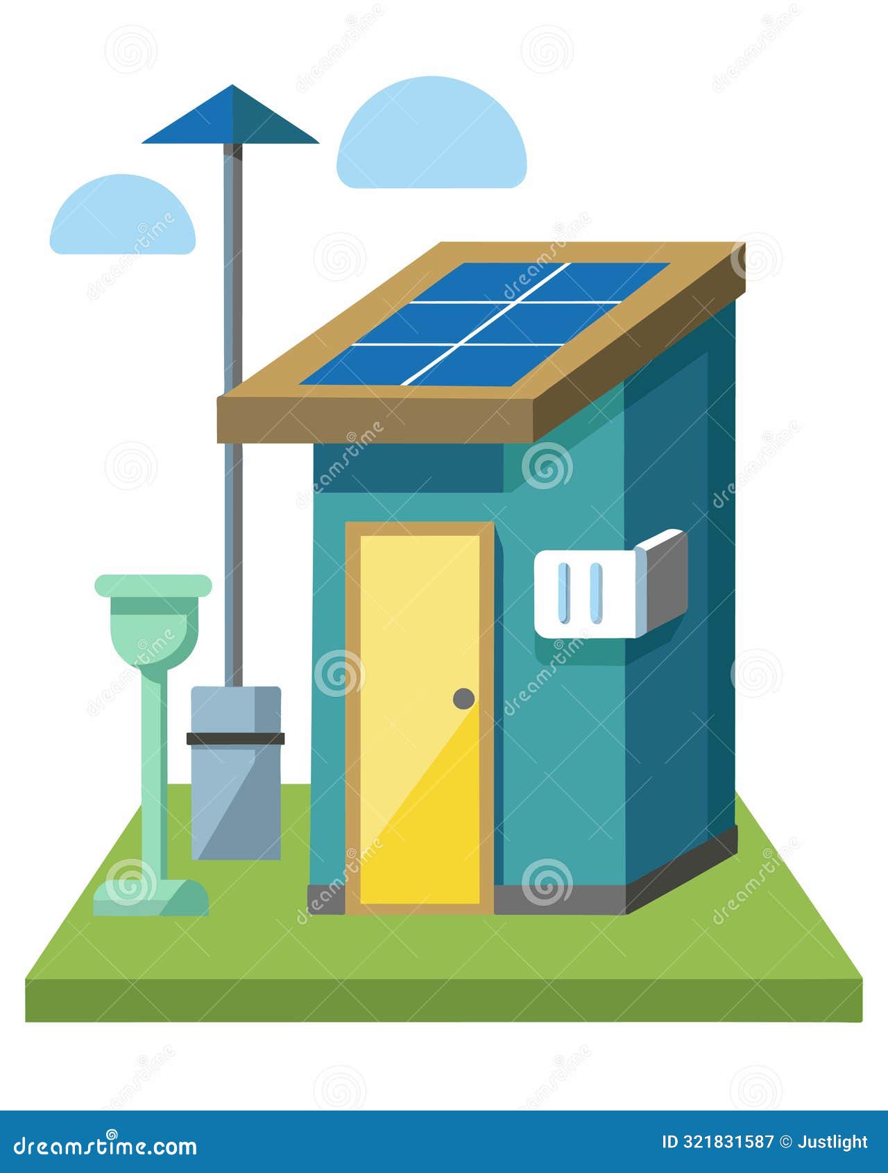 In a Developing Country a Solarpowered Public Restroom with a Simple ...